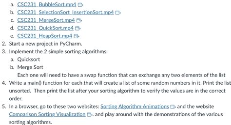 solved a csc231 bubblesort mp4 b