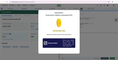 Geekstreak2024 Geekstreak2024 Deutschebank Geeksforgeeks Potd