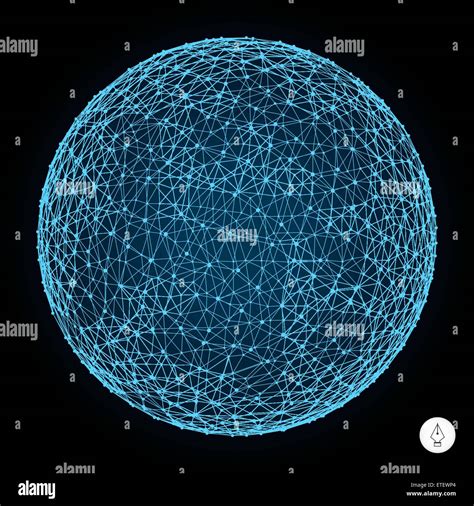 3d Sphere Global Digital Connections Technology Concept Vector Illustration Stock Vector