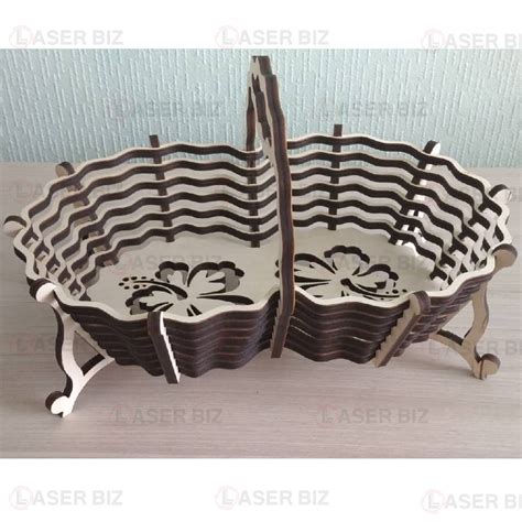 Конфетница — корзинка с ручкой Макеты для лазерной резки