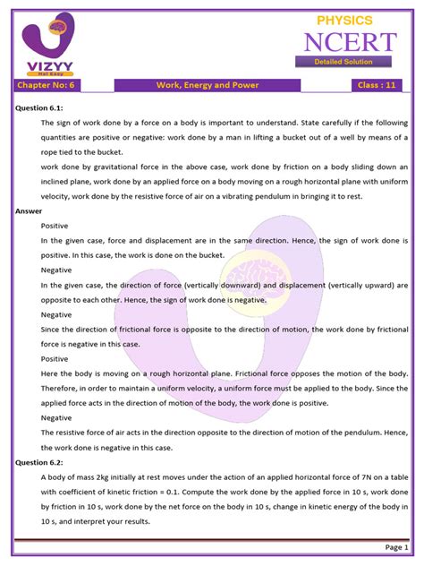 Ch 6 Work Energy Power 1 Pdf Force Friction