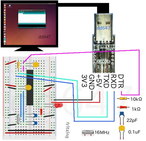 安いarduinoで何ができるか始めてみた Arduino と Usbシリアル変換モジュールft232rl と Avrマイコン