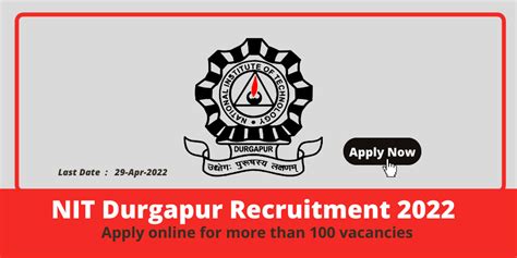 Nit Durgapur Recruitment Apply Online For More Than 100 Vacancies