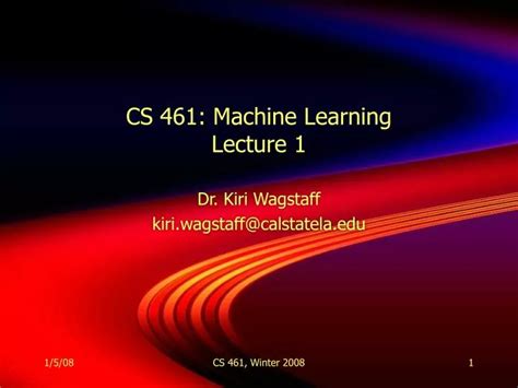 Ppt Cs 461 Machine Learning Lecture 1 Powerpoint Presentation Free