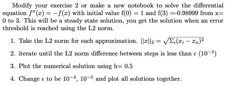 Solved Modify Your Exercise 2 Or Make A New Notebook To