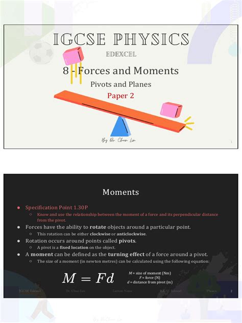 Igcse Physics Lecture 8 Forces And Moments Gc Pdf