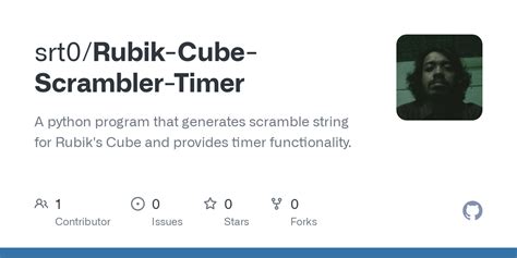 GitHub Srt Rubik Cube Scrambler Timer A Python Program That Generates Scramble String For