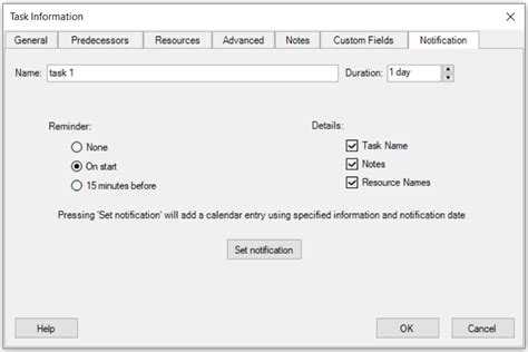 Task Notification Project Plan 365