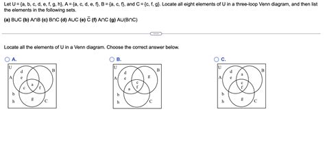 Solved Let U A B C D E F G H A A C D E F B A C F And Chegg Com