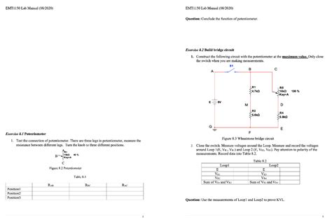 Solved Emt1150 Lab Manual 082020 Emt1150 Lab Manual