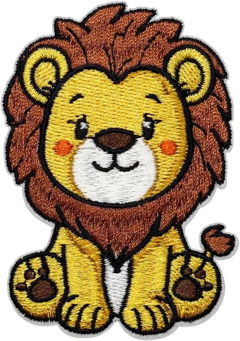 Cuddly Lion Patch 3 Inches Cute Colorful Lion Iron On