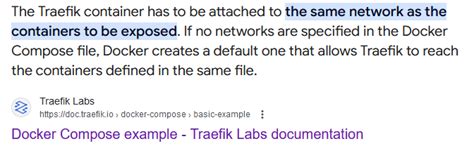 Why Does Traefik Container And Exposed Containers Need To Share The Same Network Traefik V2