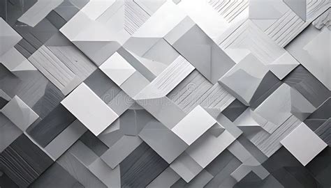 Abstract White And Gray Geometric Shapes Form An Interlocking Textured And Modern Pattern