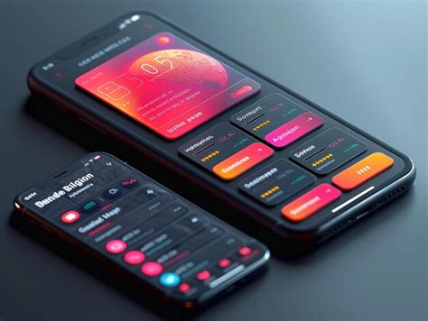Vibrant Mobile App Interface With Gradient Design For Analytics Premium Ai Generated Image
