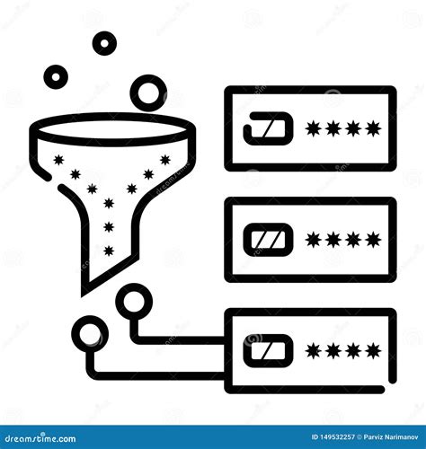 Data Filtering System Linear Icon Stock Illustration Illustration Of