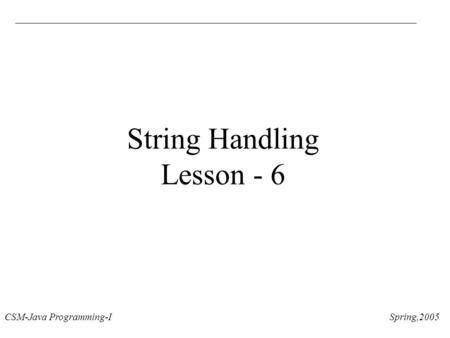 Java Programming Strings Chapter ppt download