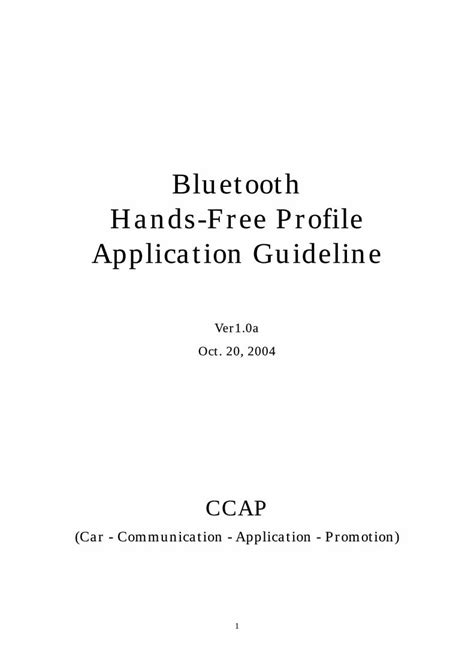 pdf bluetooth hands free profile application guideline · page scan