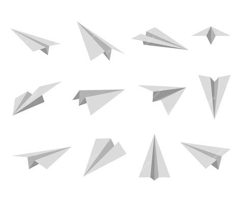 Définir Des Avions En Papier Simples Icône Avions En Papier Origami