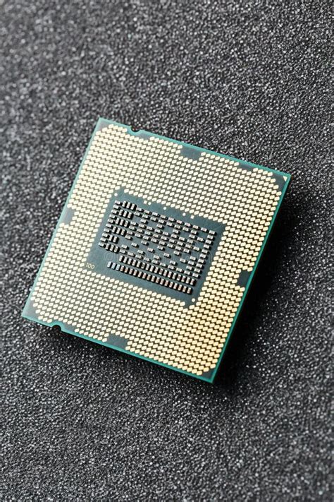 Close Up Of Cpu Chip Processor Selective Focus Stock Image Image Of