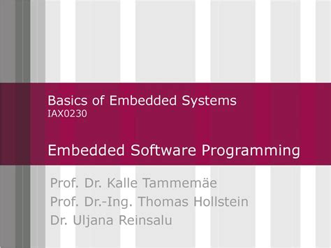 Basics Of Embedded Systems Iax0230 Embedded Software Programming Ppt