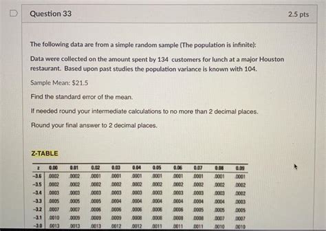 solved d question 33 2 5 pts the following data are from a