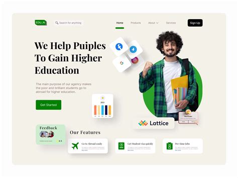 educational landing page ui ux design on behance