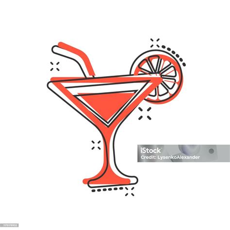 漫畫風格的酒精雞尾酒圖示飲料玻璃向量卡通插圖上的白色隔離背景馬提尼液體經營理念飛濺效應向量圖形及更多伏特加圖片 伏特加 冰 卡通