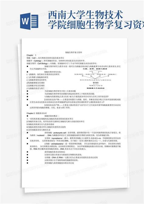 西南大学生物技术学院细胞生物学复习资料Word模板下载 编号qyvnxwxp 熊猫办公