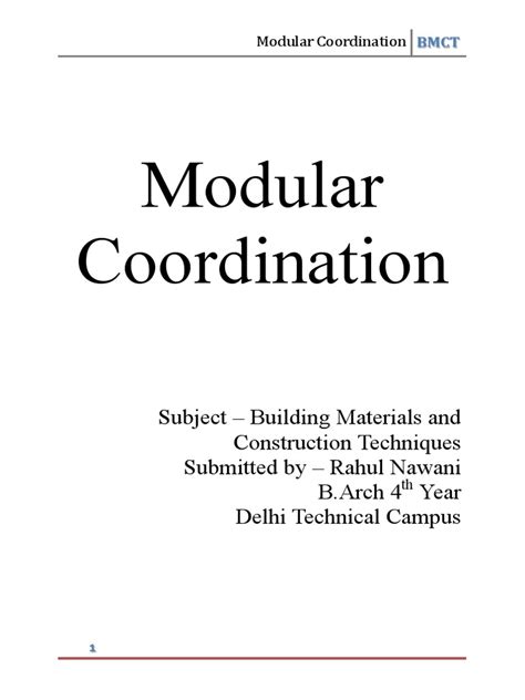 Modular Coordination Pdf Modularity Wall