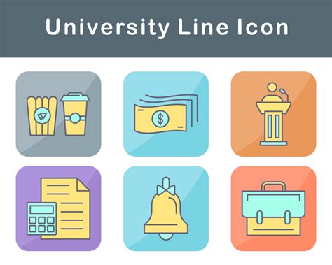 University Vector Icon Set 20650307 Vector Art At Vecteezy