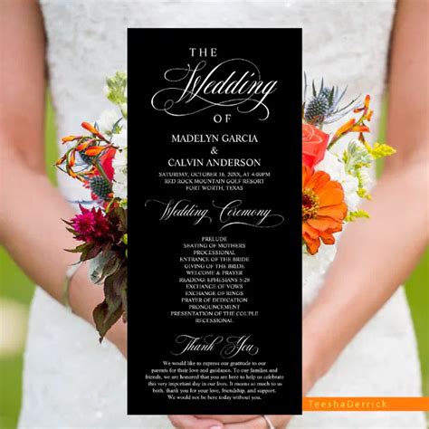 Classic Elegance Script Wedding Ceremony Program Zazzle