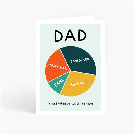 Dad Pie Chart Card Dad Birthday Card Funny Fathers Day Card Dad