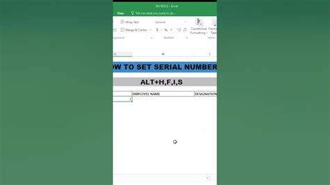 Easy Tricks To Generate Serial Numbers In Ms Excel Youtube