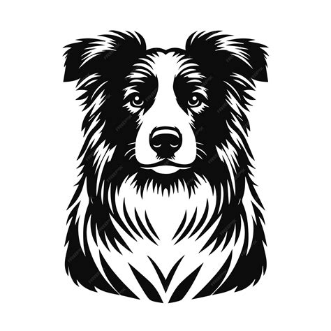 Premium Vector Black And White Dog Vector