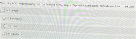 When Using Aidet What Words Align With The Following Key Messages