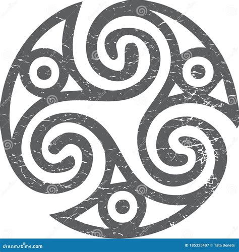 Celtic Gaelic Sacred Symbol Triskele Or Triskelion Isolated Stock