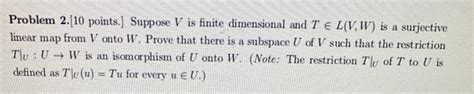 solved problem 2 [10 points ] suppose v is finite