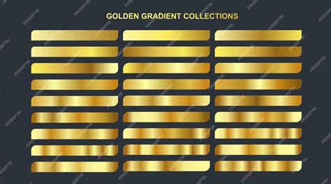 Premium Vector Premium Luxury Golden Gradient Swatches Set