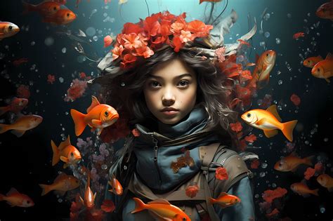 Download Ai Generated Girl Flowers Royalty Free Stock Illustration