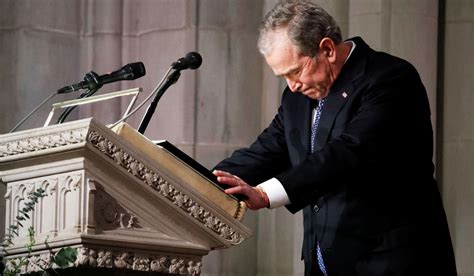 George Hw Bush Funeral George W Bush Delivers Emotional Eulogy