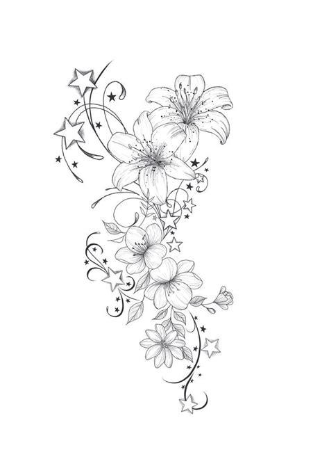 Cute Lily Flower Tattoo On Thigh