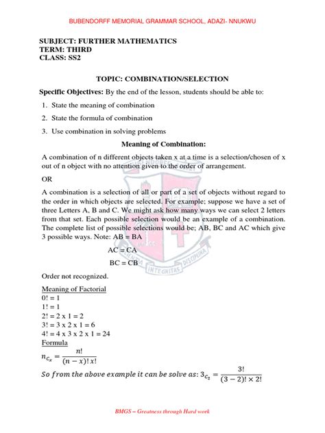 Further Mathematics Ss2 Pdf Mathematics