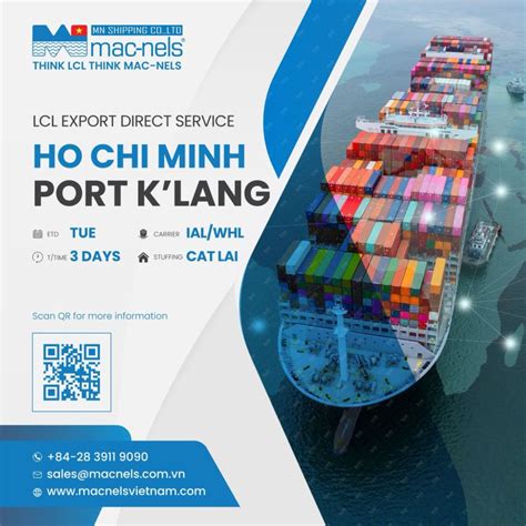 Lcl Export Direct Services To Port Klang 📆 𝗘𝗧𝗗 Tuesday Weekly ⏰ 𝗧 𝗧𝗜𝗠𝗘 3 Days ⚓ 𝗖𝗔𝗥𝗥𝗜𝗘𝗥 Ial