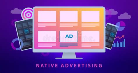 Native Advertising Digital Marketing Business Concept Illustration