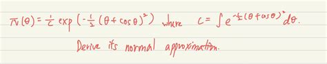 Solved π θ c1exp 21 θ cosθ 2 where c e21 θ cosθ 2dθ Chegg com