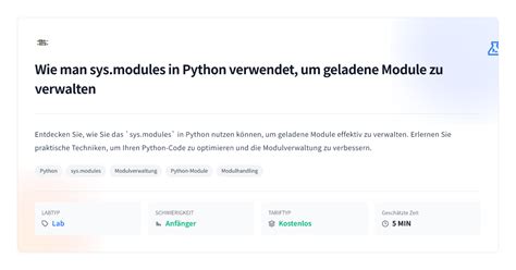 Wie Man Sysmodules In Python Verwendet Um Geladene Module Zu Verwalten Labex