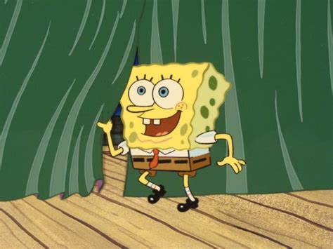 Spongebob Peaking Background Cel Original Animation Art
