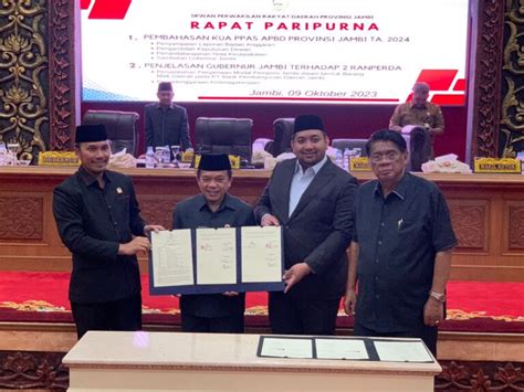 DPRD Provinsi Setujui KUA PPAS APBD Anggaran Tahun 2024 Jambiwin