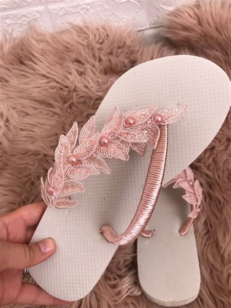 Bridal Flip Flopsbeach Bridal Flat Sandals Lace Wedding Etsy Bridal