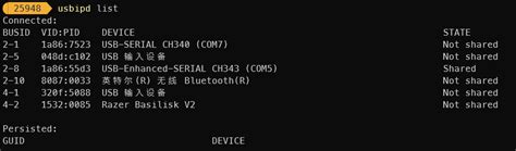 Wsl（ubuntu）连接 Windows 的 Usb 设备（完结）